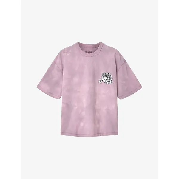 ALLSAINTS Avalon Graphic-print Cotton T-shirt - Seashell Pink