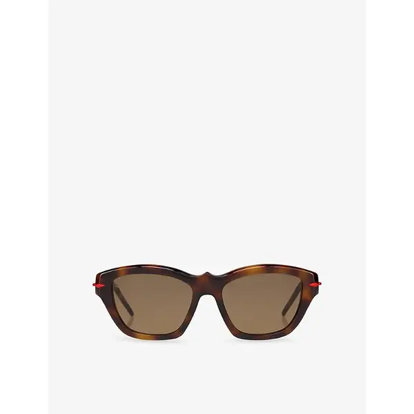 CHRISTIAN LOUBOUTIN Acetate Butterfly Frame Sunglasses - Dark Havana/brown