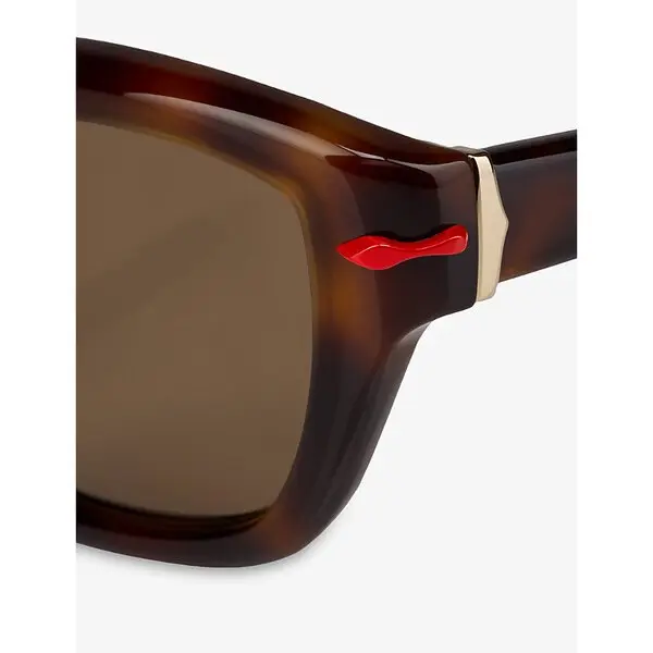 CHRISTIAN LOUBOUTIN Acetate Butterfly Frame Sunglasses - Dark Havana/brown