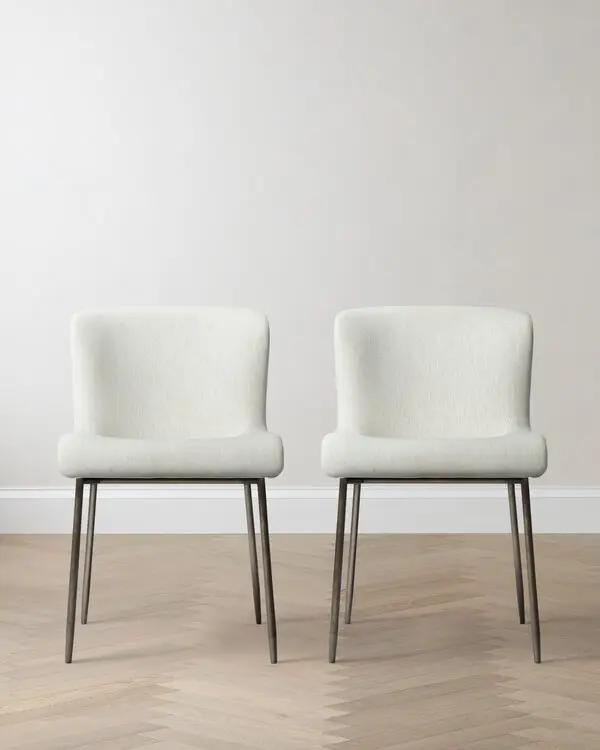 Quince Performance Chenille Dining Chair With Powder Coated Iron Frame