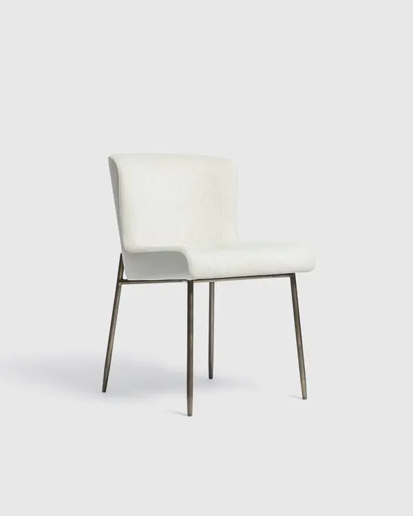 Quince Performance Chenille Dining Chair With Powder Coated Iron Frame