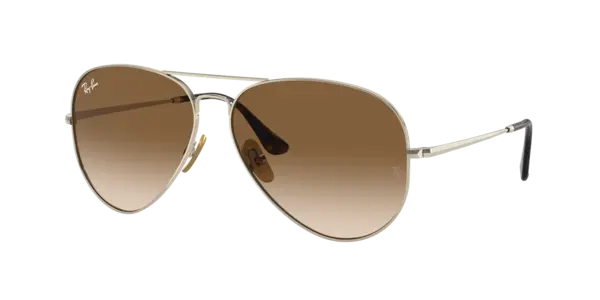 Ray-ban Sunglass Aviator Titanium - Clear & Brown