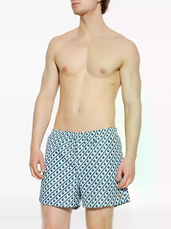 Casablanca Cubist Cc Monogram Swim Shorts - White