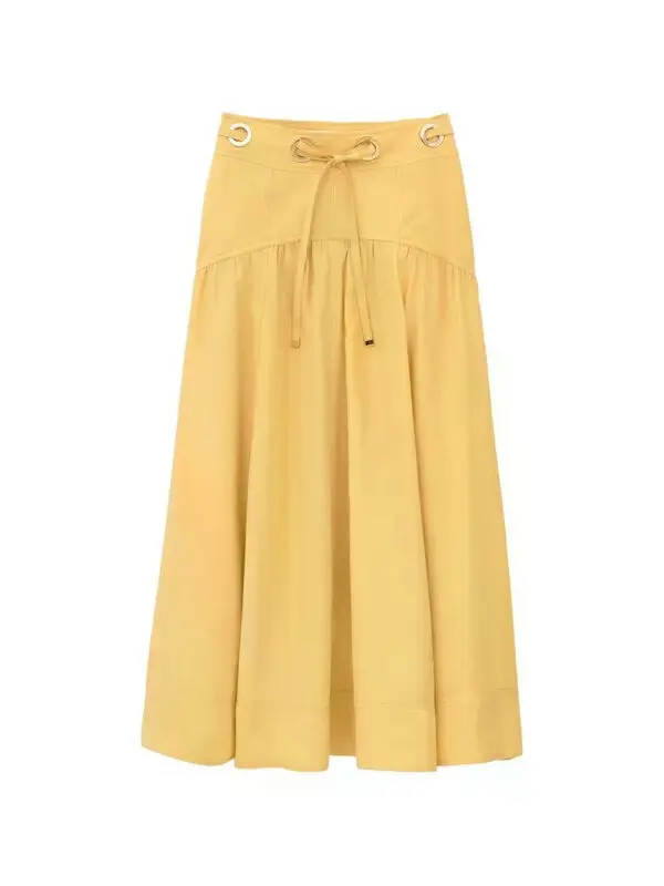 Ba&sh Donia Eyelet-embellished Gathered Skirt - Yellow