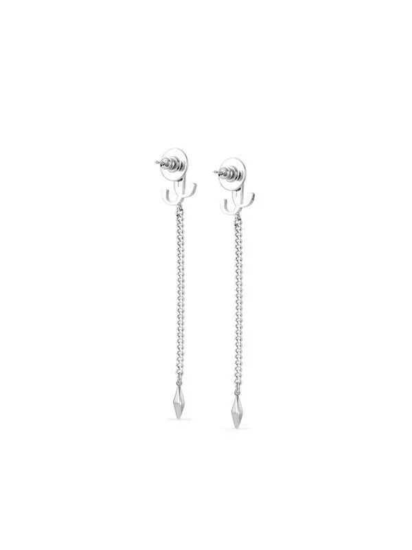 JIMMY CHOO Logo Lettering Drop Earrings