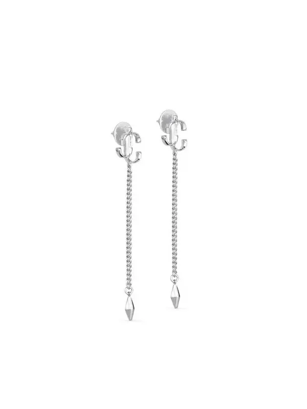 JIMMY CHOO Logo Lettering Drop Earrings