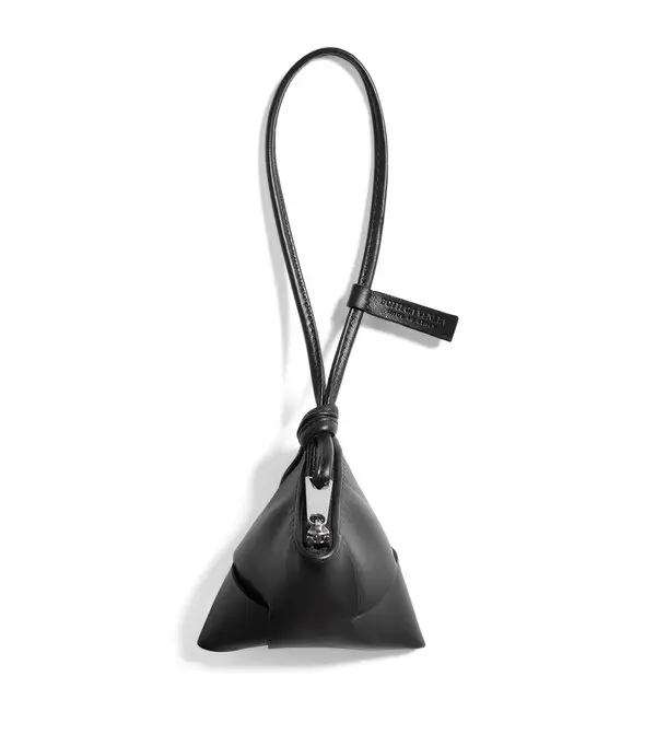 Bottega Veneta Leather Angolo Coin Purse Charm - Grey