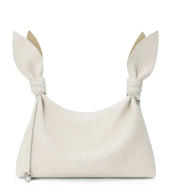 Loewe Mini Leather Scarf Shoulder Bag - White