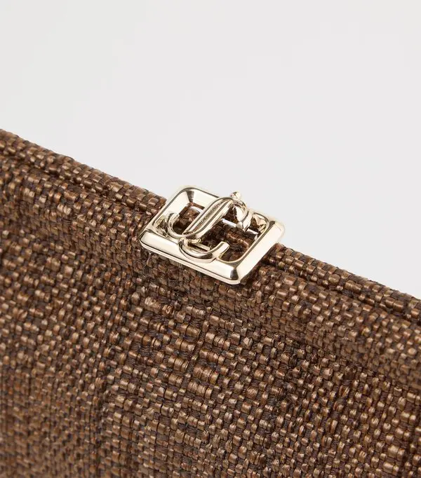 JIMMY CHOO Skylar Woven Raffia Clutch Bag - Beige