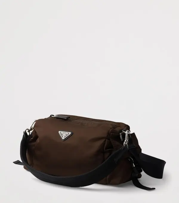 Prada Re-nylon And Leather Shoulder Bag - Brown