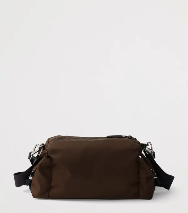 Prada Re-nylon And Leather Shoulder Bag - Brown