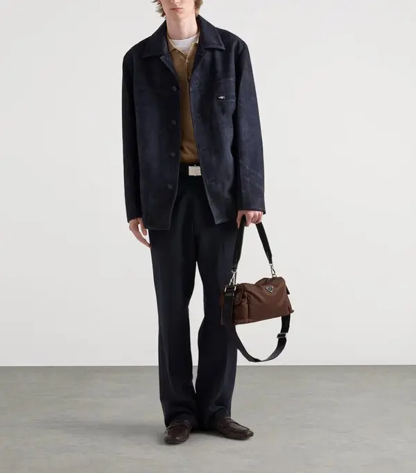 Prada Re-nylon And Leather Shoulder Bag - Brown