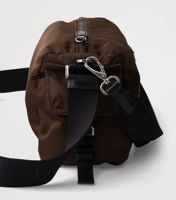 Prada Re-nylon And Leather Shoulder Bag - Brown