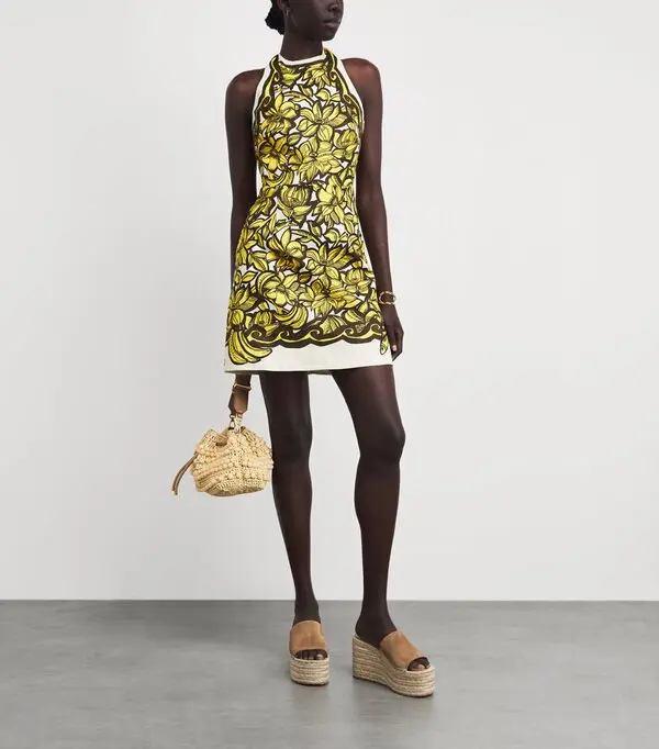 ALEMAIS Mona Mini Dress With Floral And Banana Print