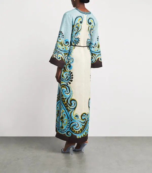 ALEMAIS Alémais Natalia Printed Linen Maxi Dress - Ivory