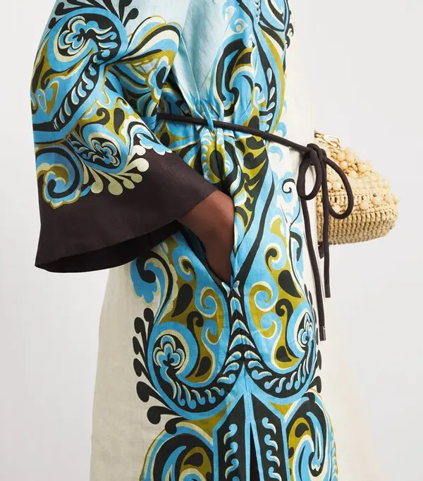 ALEMAIS Alémais Natalia Printed Linen Maxi Dress - Ivory
