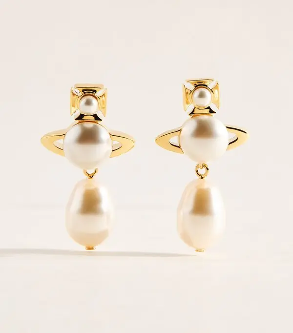 VIVIENNE WESTWOOD Faux Pearl Drop Earrings - Gold