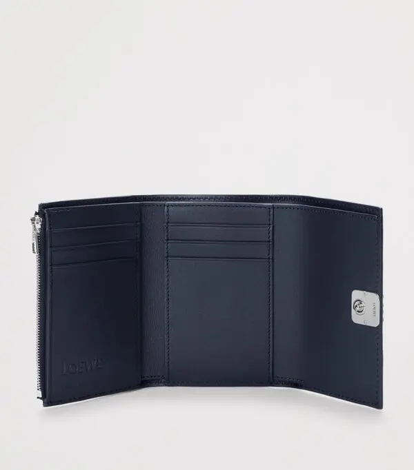 Loewe Small Leather Anagram Wallet - Navy