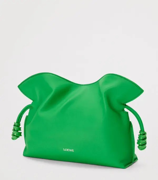 Loewe Mini Leather Flamenco Clutch - Green