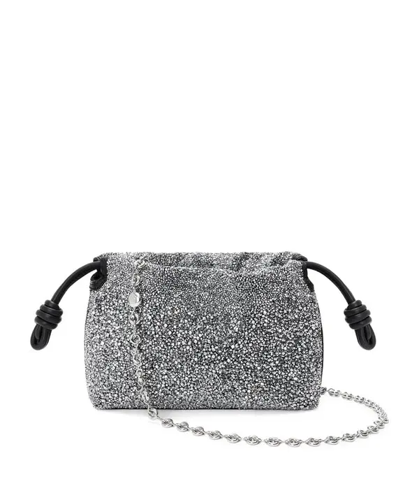 Loewe Mini Beaded Flamenco Purse - Black