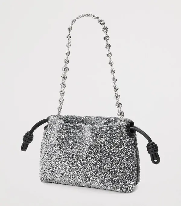 Loewe Mini Beaded Flamenco Purse - Black