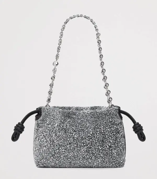 Loewe Mini Beaded Flamenco Purse - Black