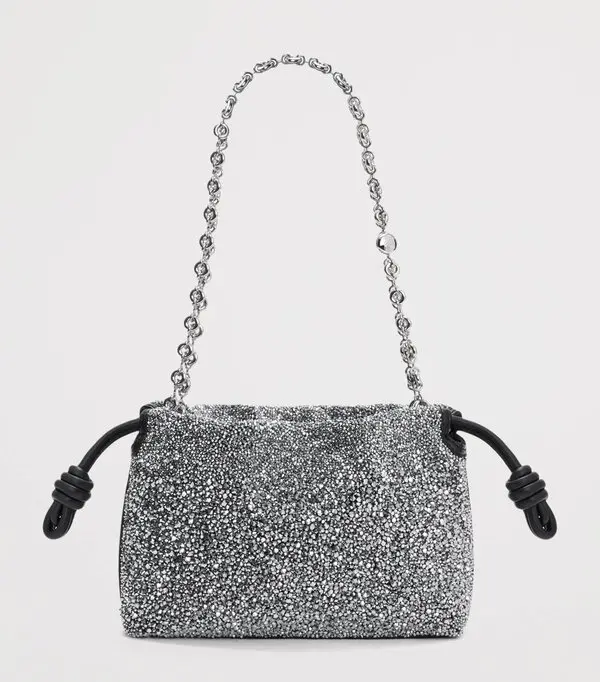 Loewe Mini Beaded Flamenco Purse - Black