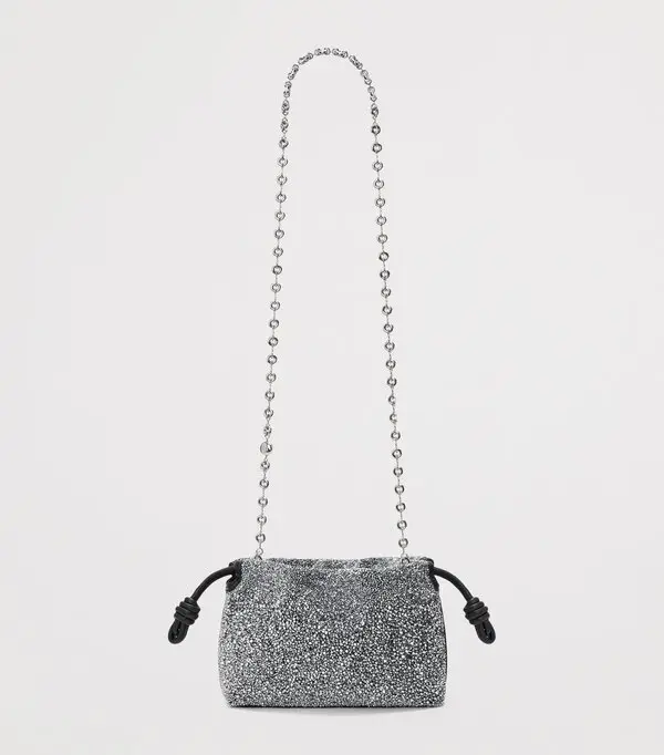 Loewe Mini Beaded Flamenco Purse - Black