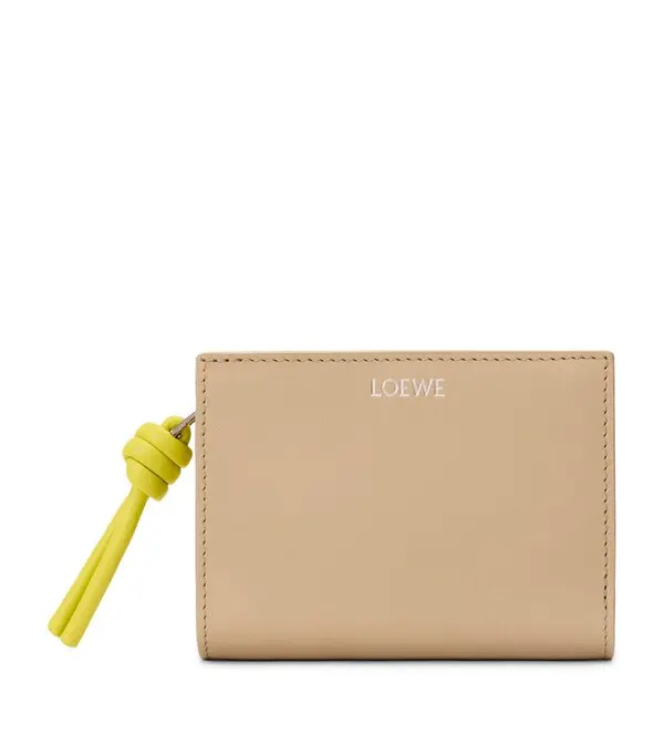 Loewe Leather Knot Wallet - Beige