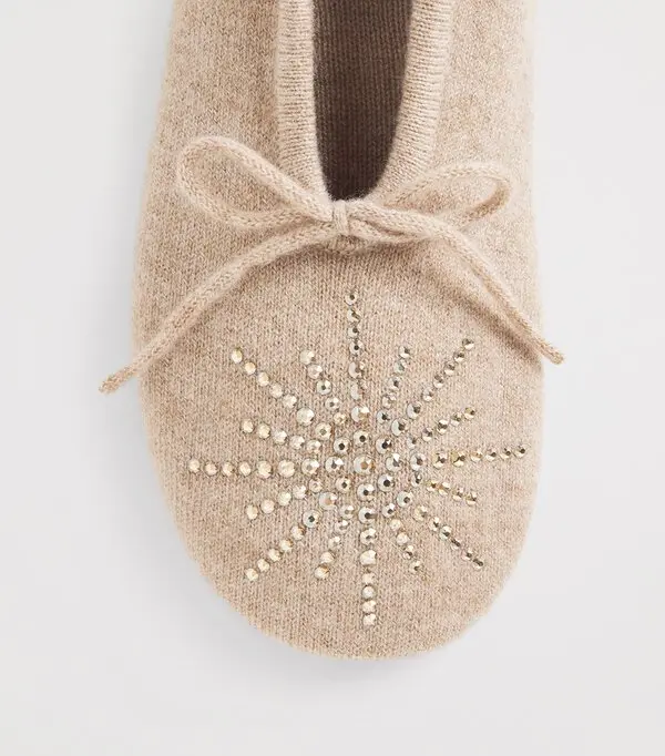 WILLIAM SHARP Cashmere Crystal Embellished Dolly Slippers