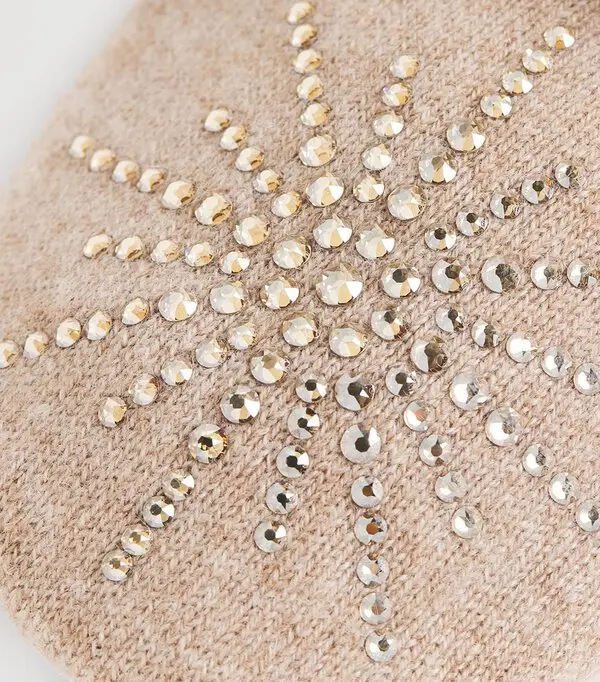 WILLIAM SHARP Cashmere Crystal Embellished Dolly Slippers