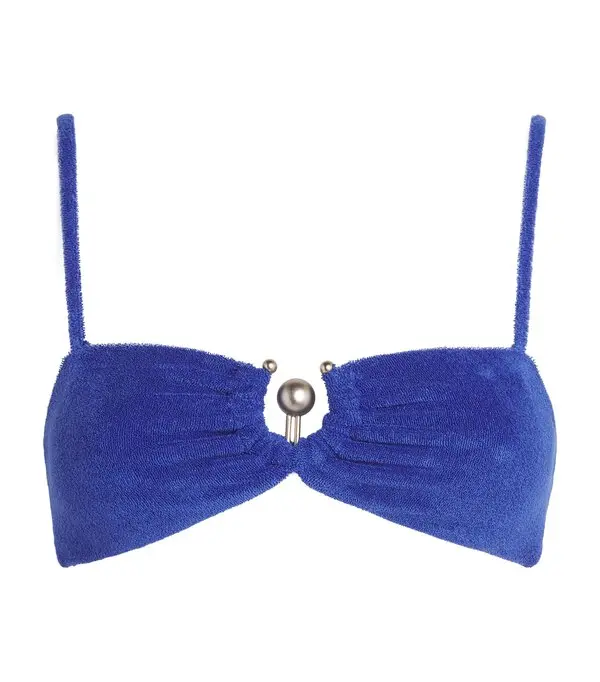 Christopher Esber Towelling Orbit Bikini Top - Blue