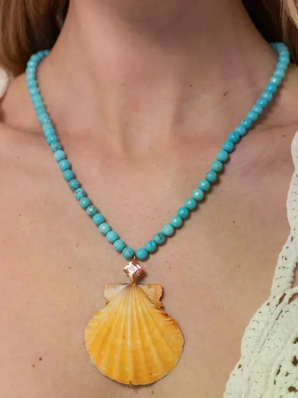 JENNIFER BEHR Melina Shell-pendant Necklace - Blue