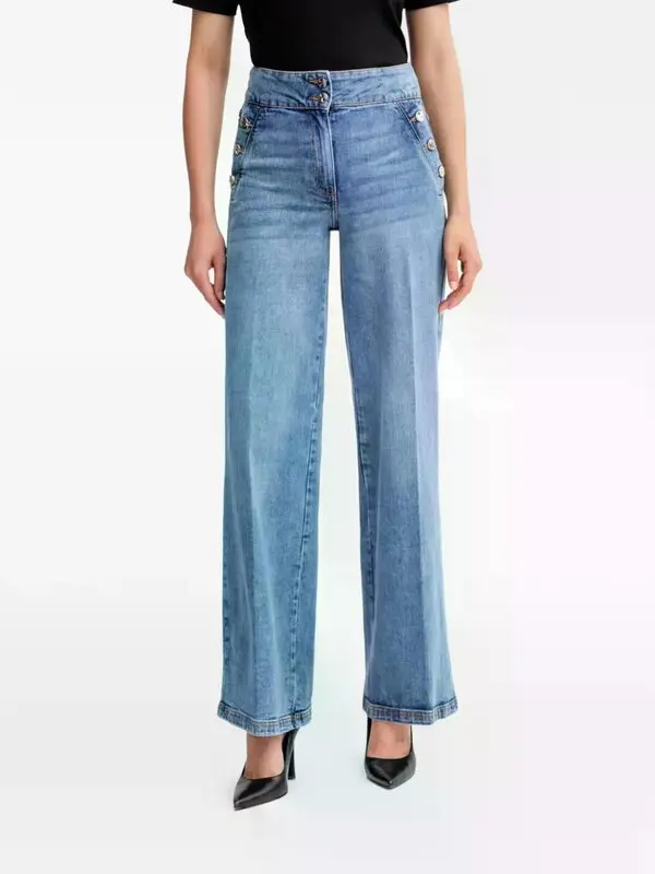 SILVIAN HEACH Wide Leg Jeans With Button Fastening