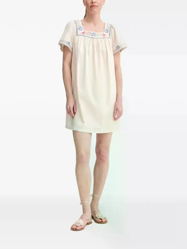 LEVI'S Square Neck Mini Dress With Floral Embroidery