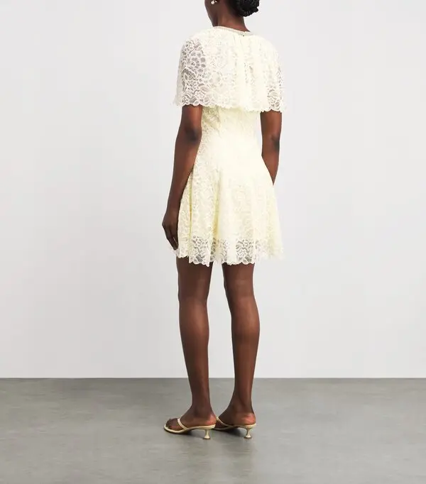 SELF-PORTRAIT Lace Cape Mini Dress
