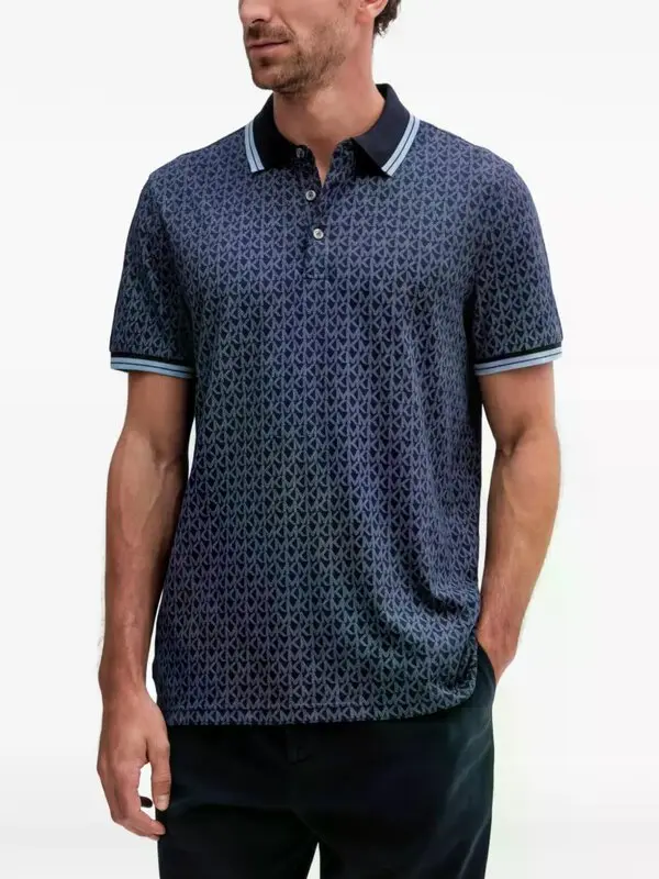 Michael Kors Pattern Trim Polo Shirt