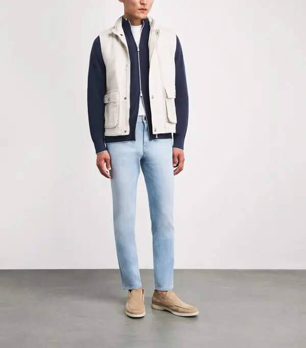 Eleventy Wool Zip-up Cardigan - Navy