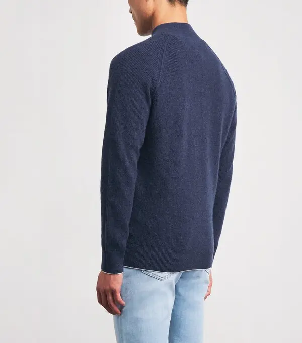 Eleventy Wool Zip-up Cardigan - Navy