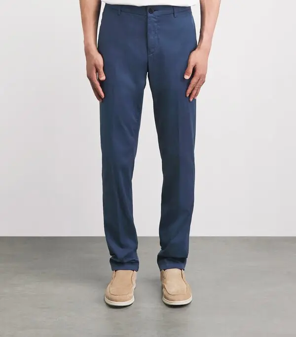 Eleventy Cotton-silk-blend Chinos