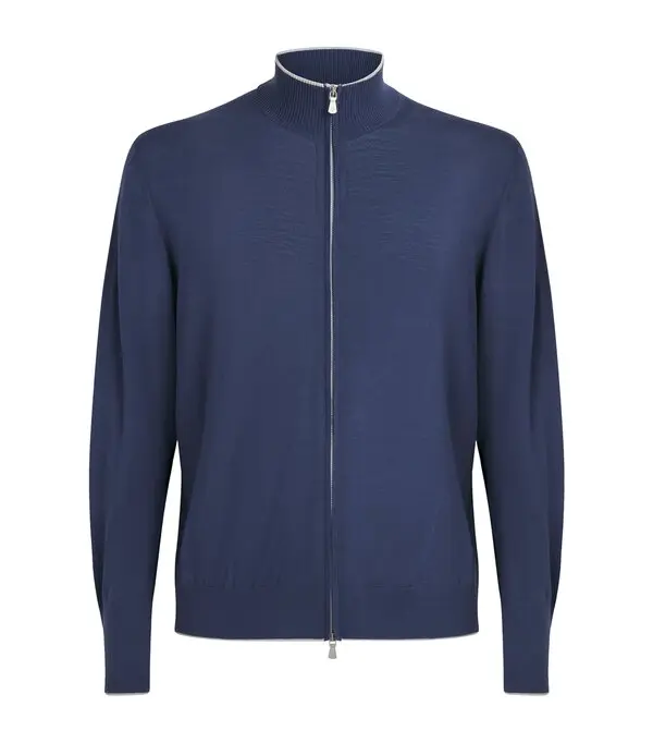 Eleventy Merino Wool Double-zip Cardigan