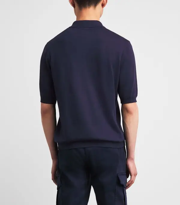 Eleventy Cotton-cashmere Polo Shirt