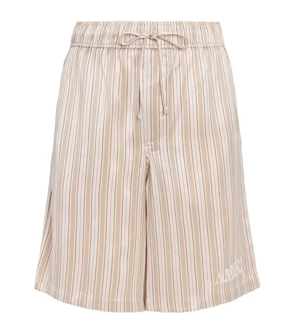 Amiri Striped Logo Embroidered Relaxed Fit Shorts