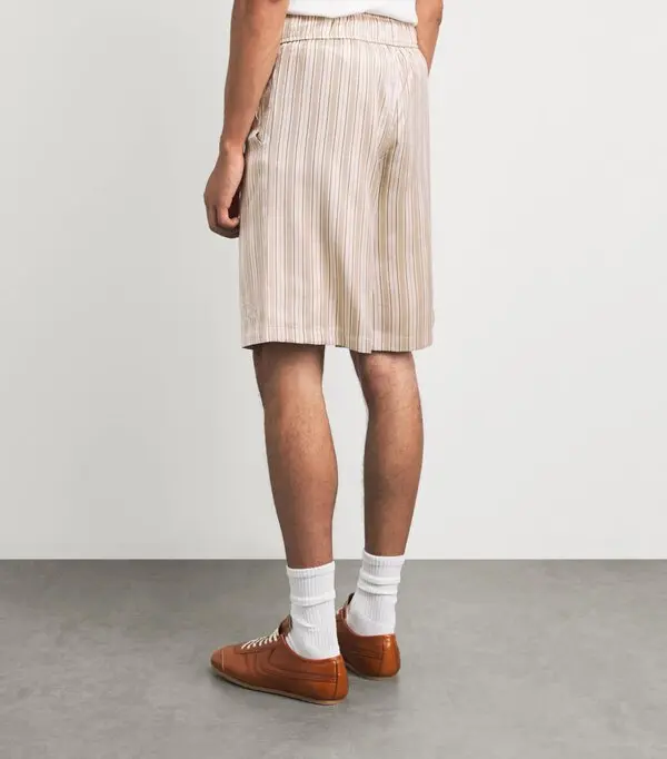 Amiri Striped Logo Embroidered Relaxed Fit Shorts