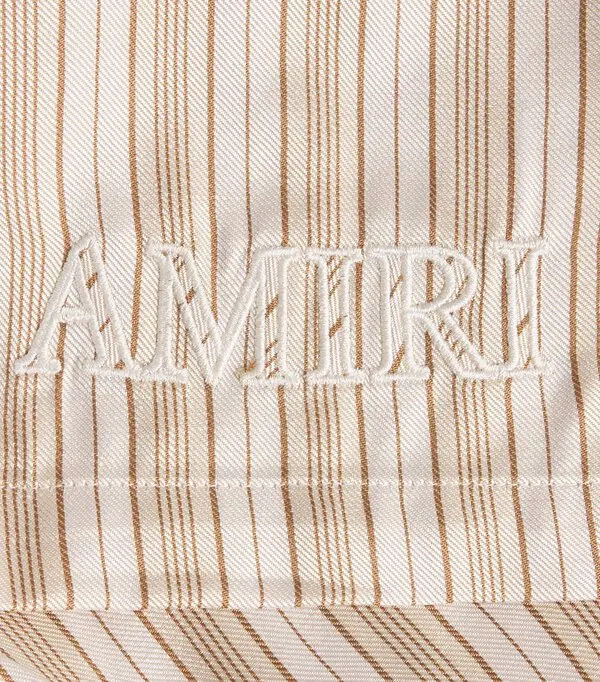 Amiri Striped Logo Embroidered Relaxed Fit Shorts