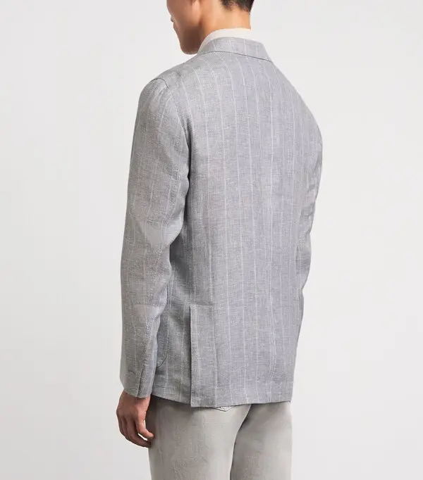 Eleventy Linen-cashmere-silk Blazer With Notched Lapel
