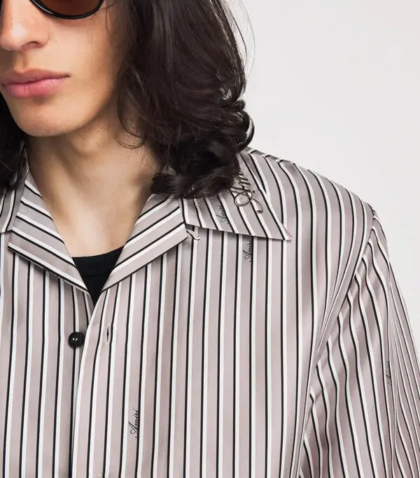 Amiri Silk Stripe Script Shirt