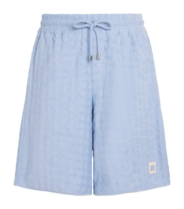 Amiri Ma Quad Monogram Jacquard Towelling Shorts - Blue