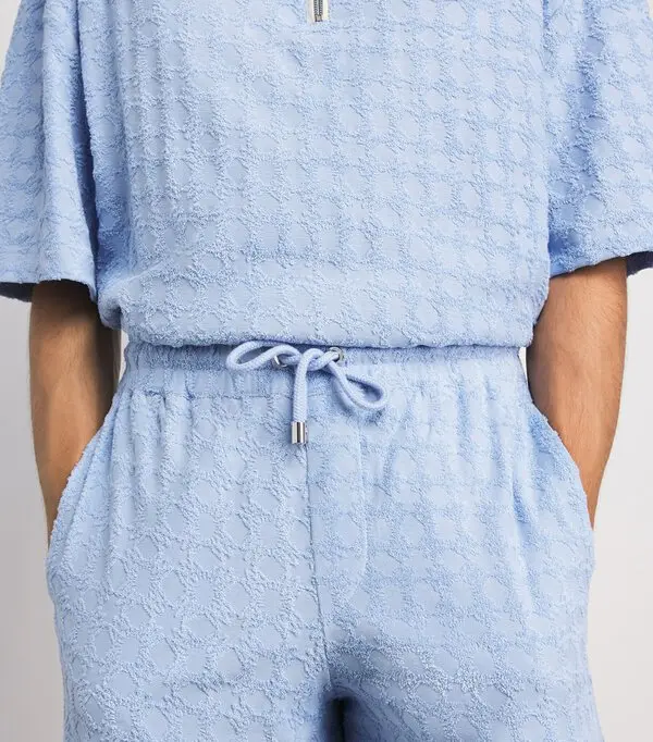 Amiri Ma Quad Monogram Jacquard Towelling Shorts - Blue