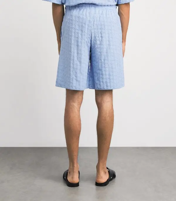 Amiri Ma Quad Monogram Jacquard Towelling Shorts - Blue